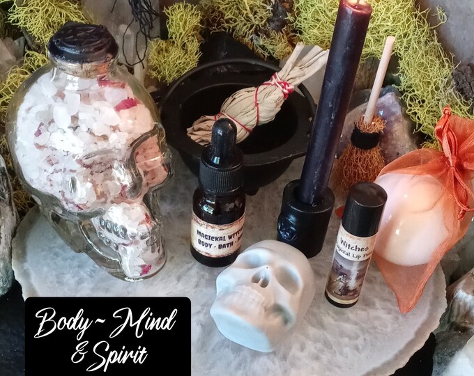 Witches Deluxe Spa Gift Set, Goth Spa Set, Skull Bath Salts, Skull Soap ...