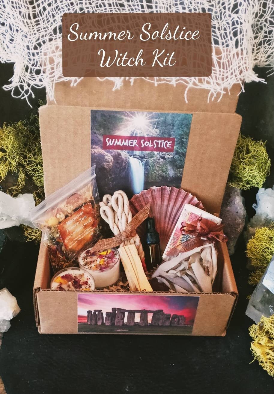 Summer Solstice Gift Box LITHA Sabbat Candle Magick kit | Etsy