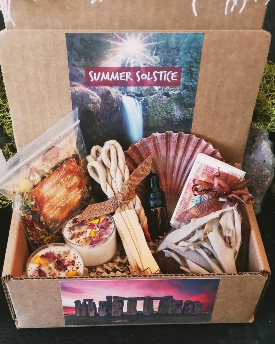 Summer Solstice Gift Box LITHA Sabbat Candle Magick kit | Etsy