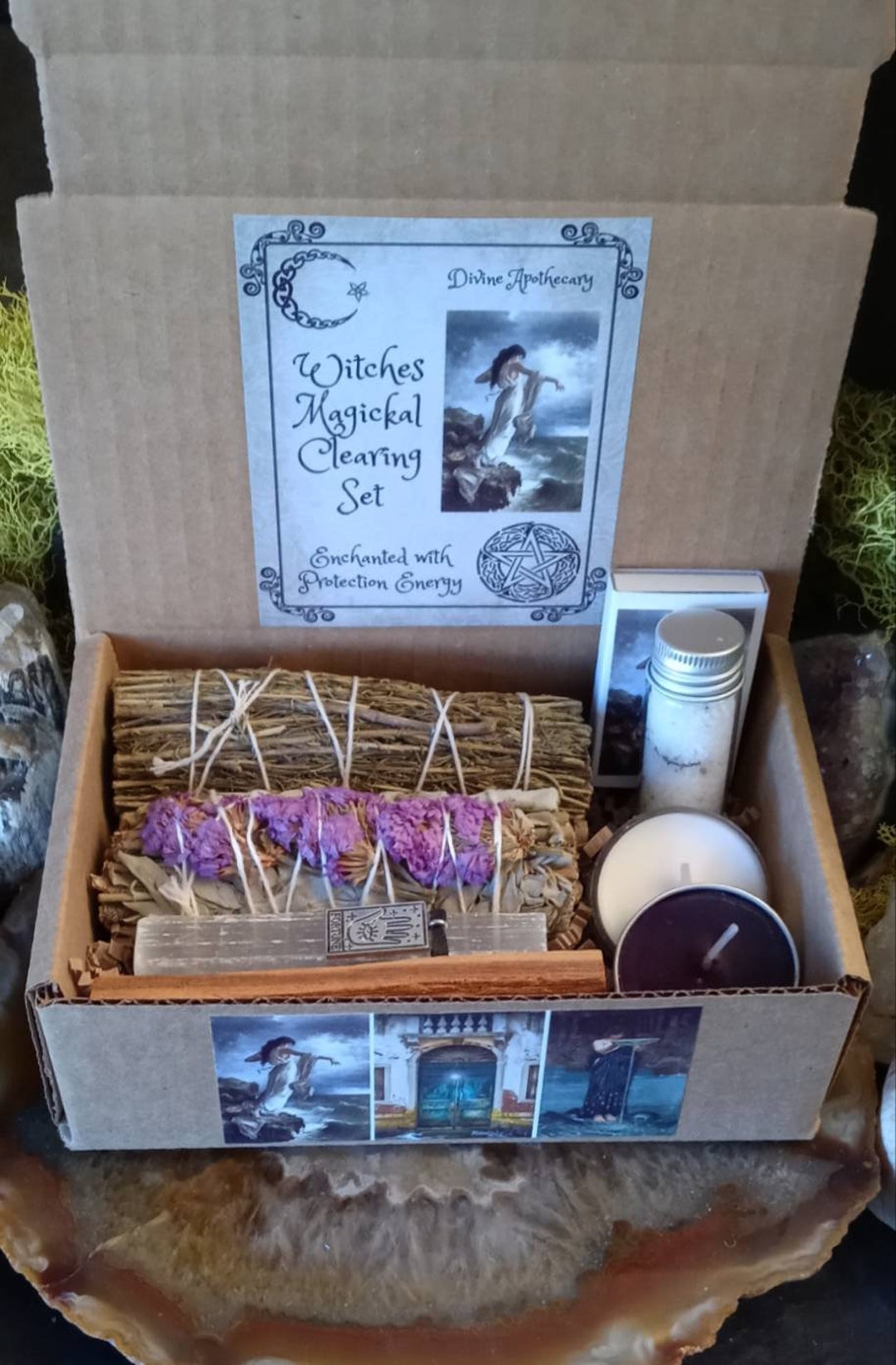 Witches Smudge & Clearing Kit, Sage Smudge Kit, Samsung Kit, Spirit ...