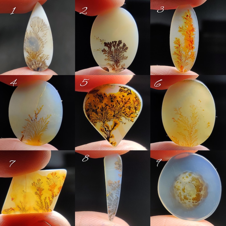 Dendritic Scenic Agate Cabochon - Natural Gemstone for Jewelry Making ...