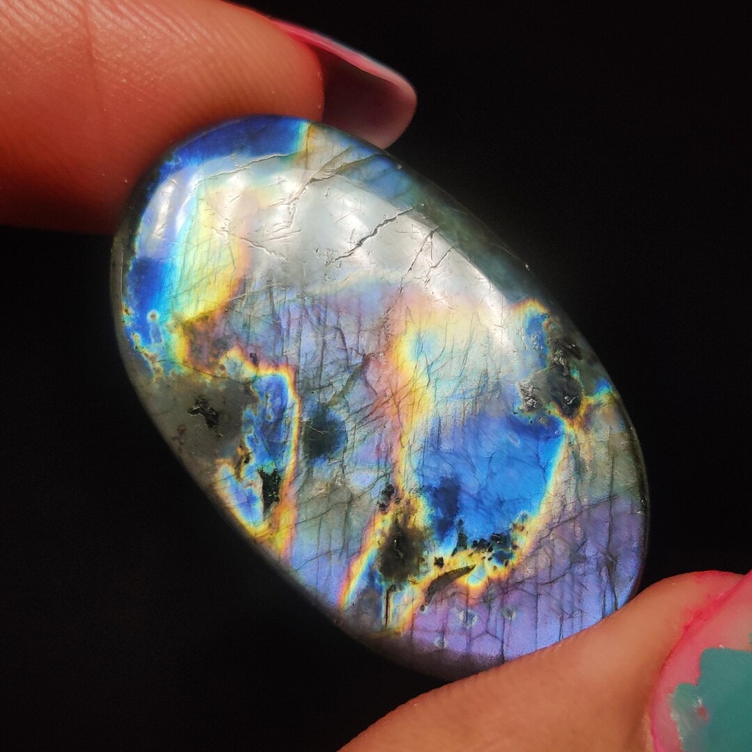 Natural Spectrolite Labradorite Cabochon, Multicolor Flash Gemstone ...