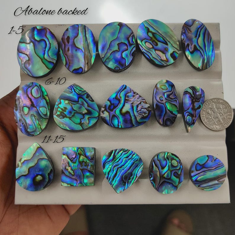 Iridescent Abalone Shell Cabochon | Rainbow Shell Gem | Ocean Glow ...