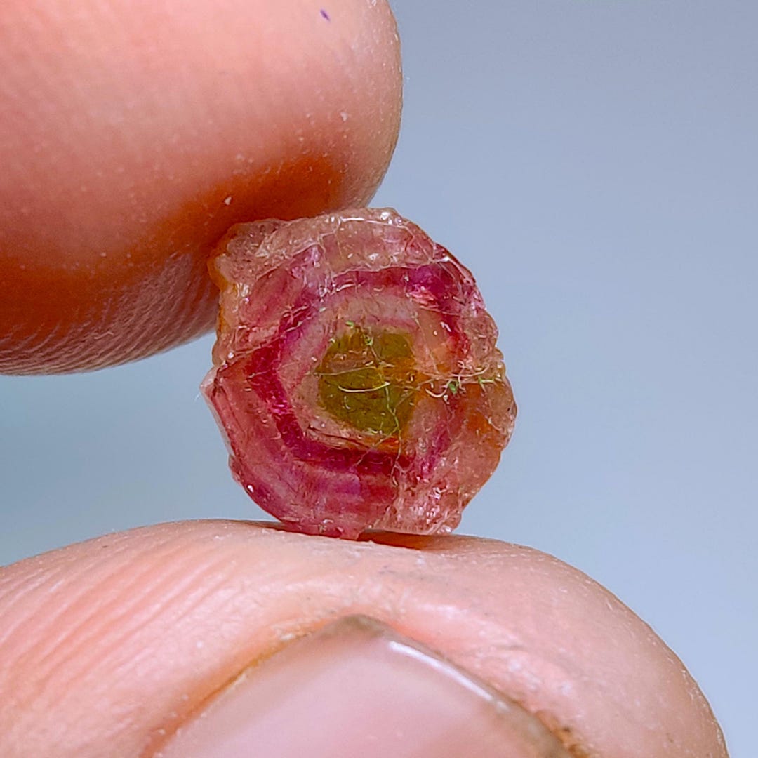 Rare Natural Fire Watermelon Tourmaline Slice Gemstone for Wire ...