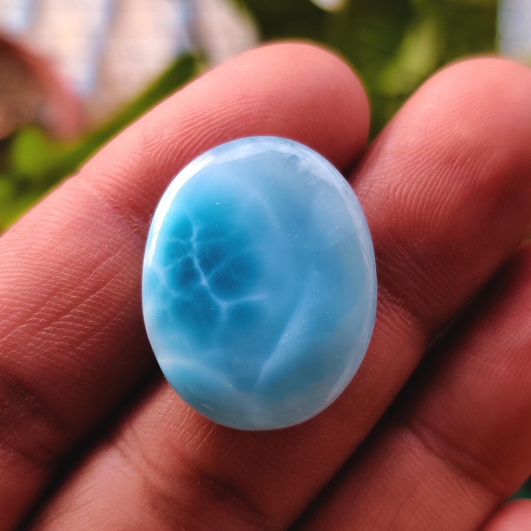 Buy Larimar Cabochon Gemstone – Natural Stone for Handmade & Silver ...