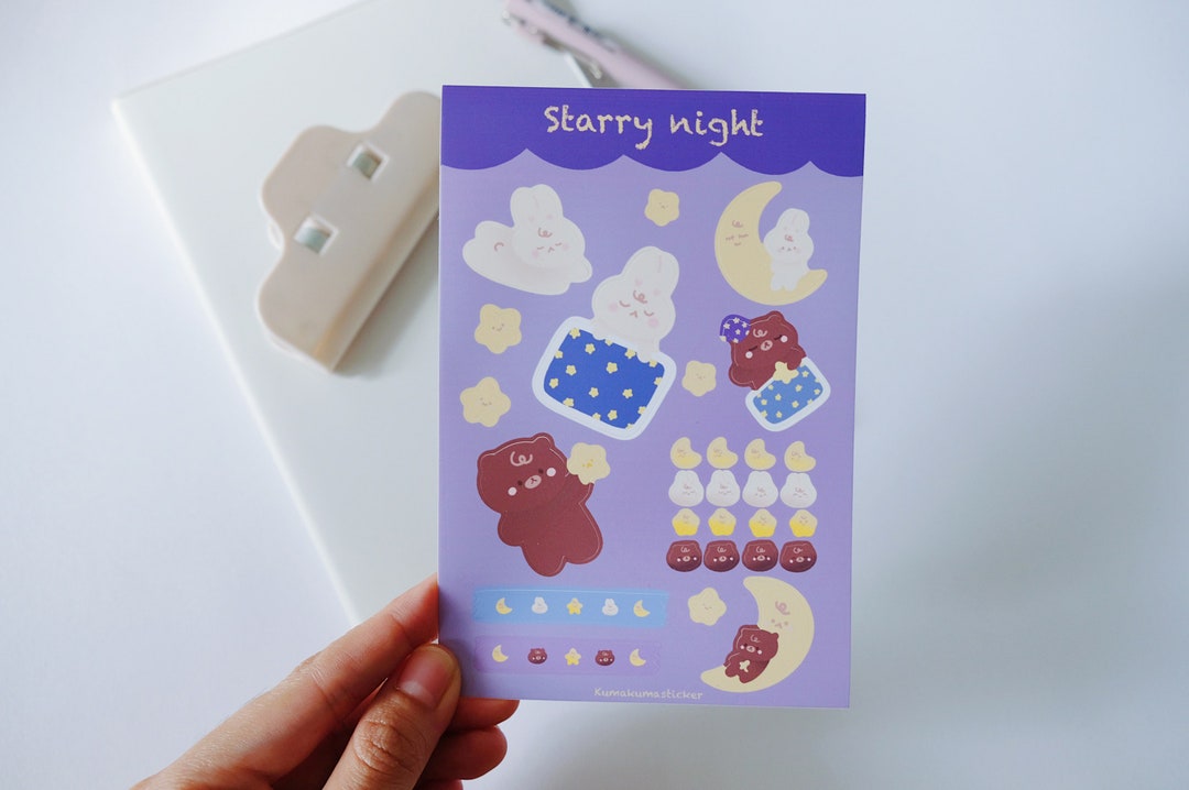 Dreamy Sleeping Theme Sticker Sheet - Etsy