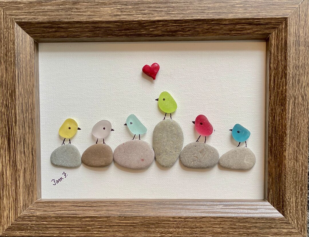 Sea Glass Bird Wall Art Framed Artwork Bird Picture - Etsy