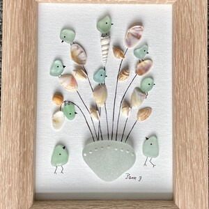 Sea Glass Birds Art Framed Artwork Bird Picture - Etsy