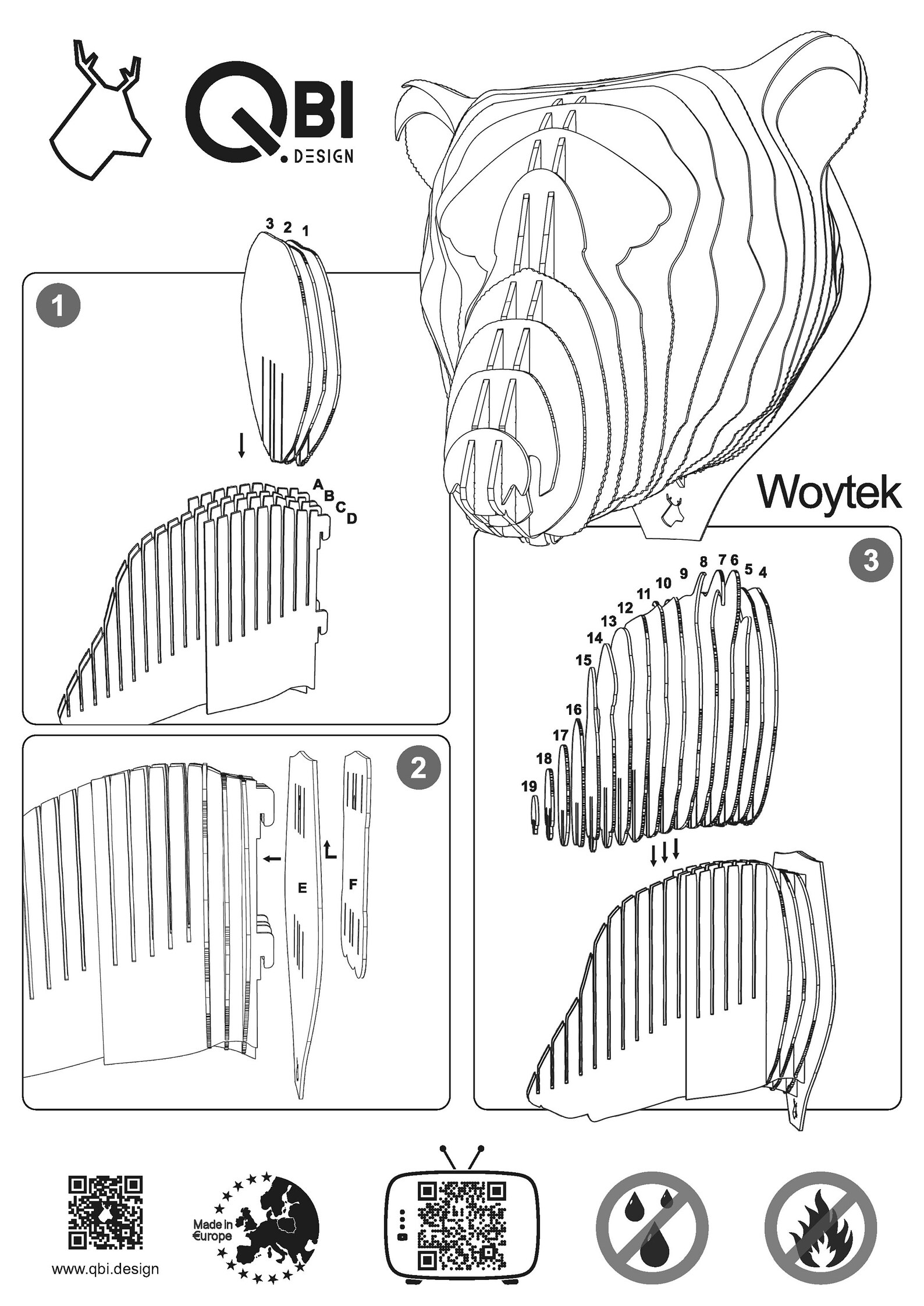 Woytek - Bear Trophy. Animal for Self-assembly Made of Ecological ...