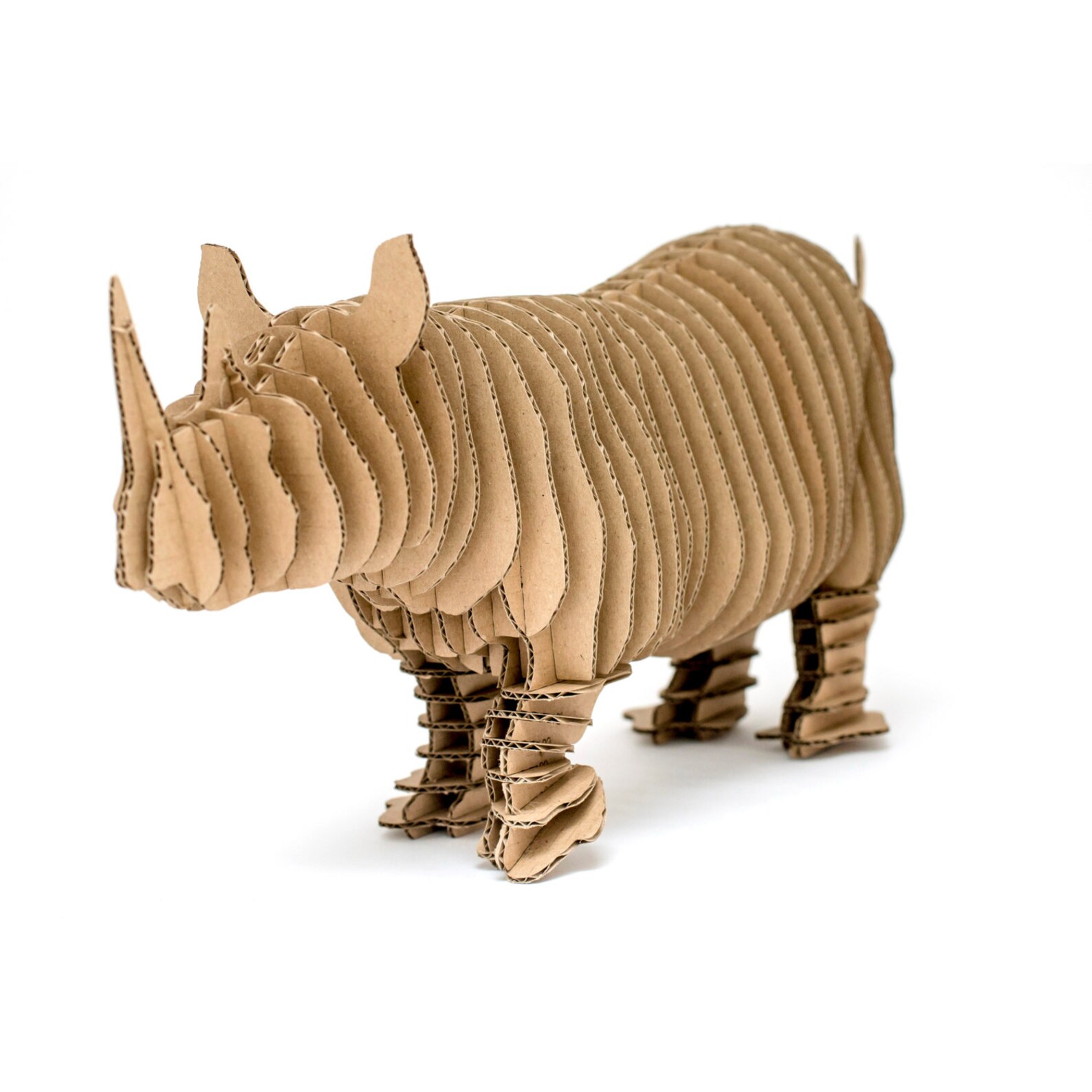 Edward - Standing Rhino. Animal for Self-assembly Made of Ecological ...