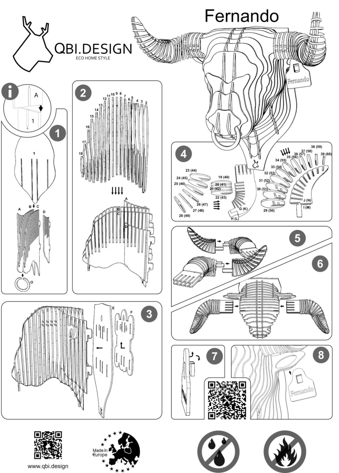 Fernando - Bull Trophy. Animal for Self-assembly Made of Ecological ...