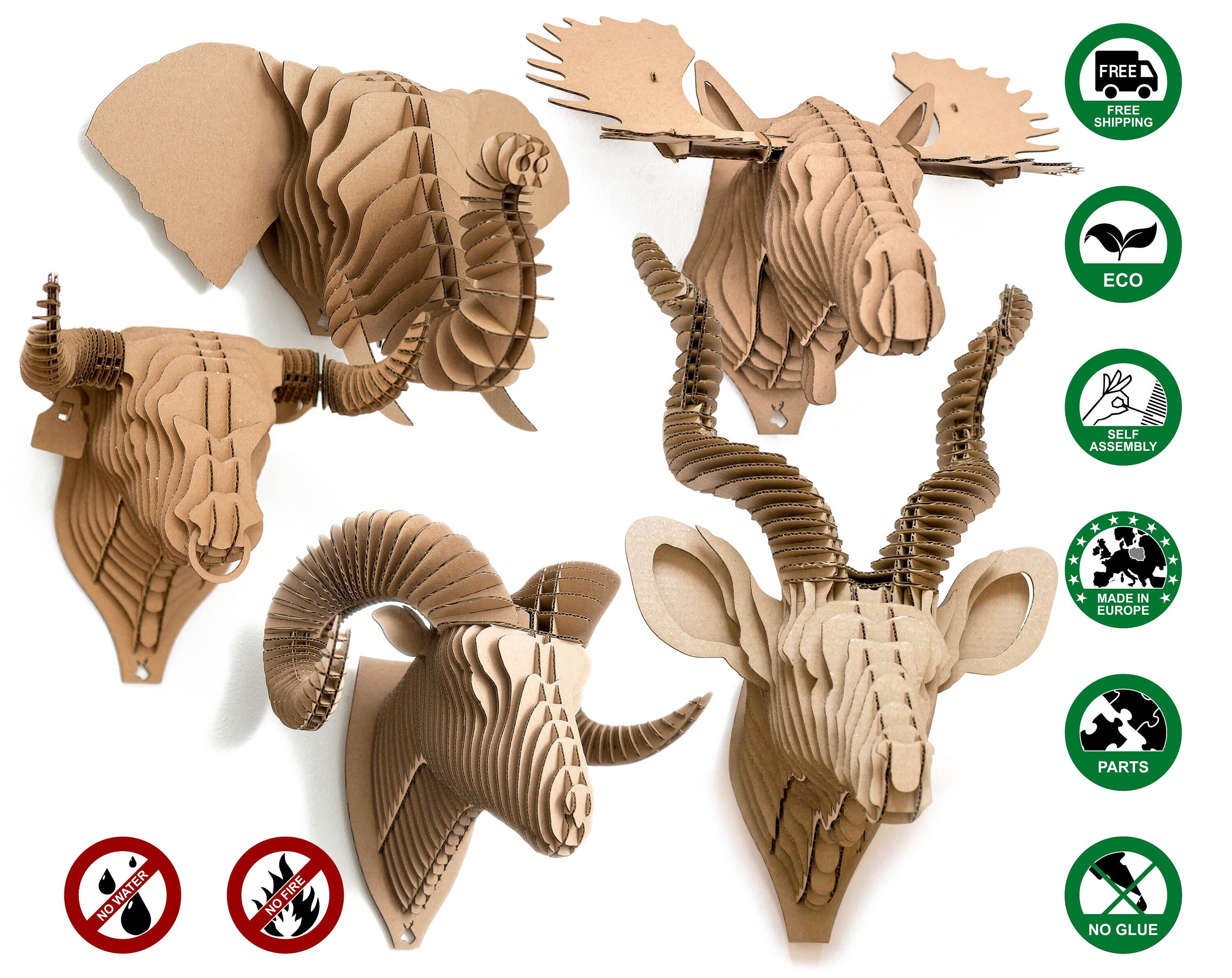A Set of Any Five Trophies medium Size From Ecological Cardboard ...