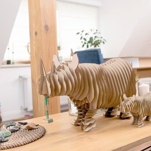 Edward - Standing Rhino. Animal for Self-assembly Made of Ecological ...