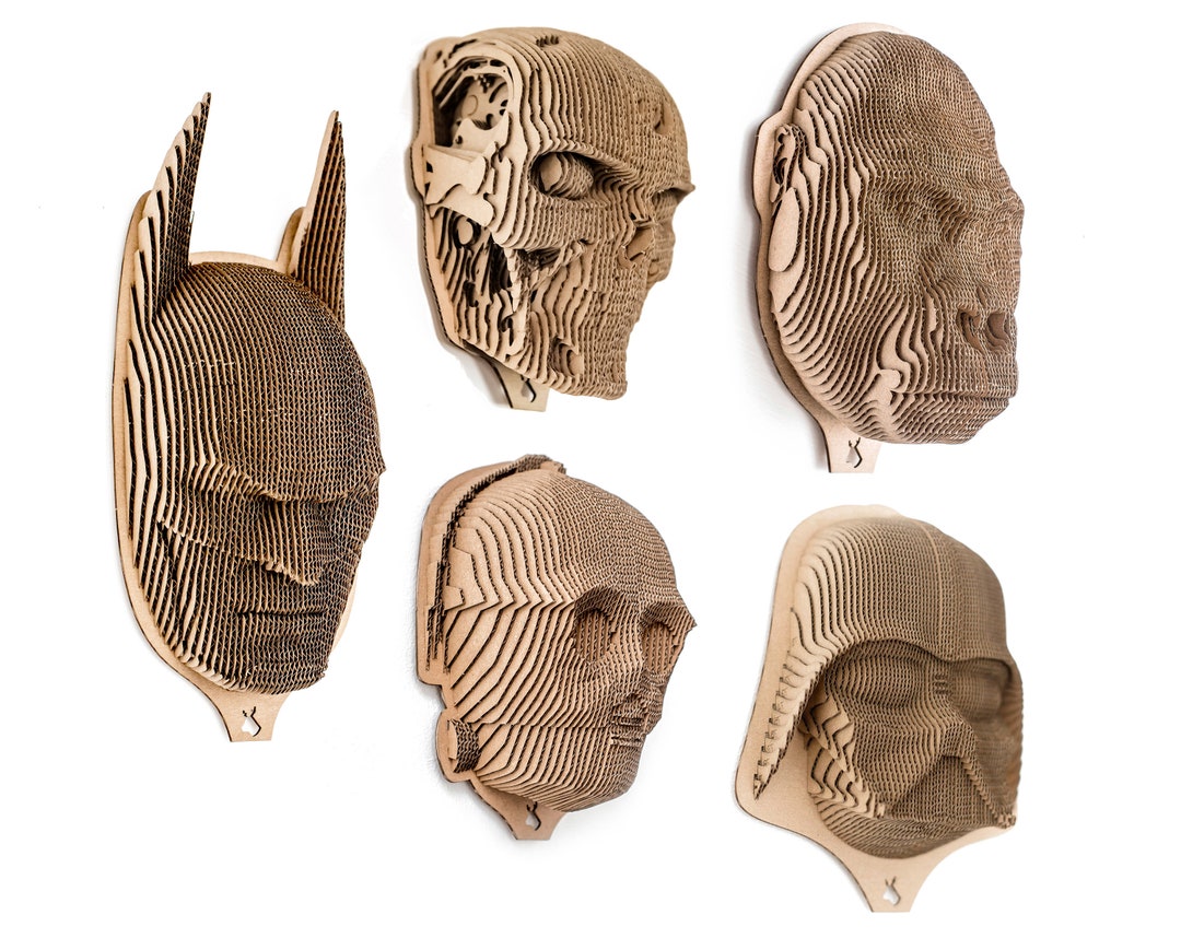 A Set of Any Five Heads medium Size From Ecological Cardboard. Cheaper ...