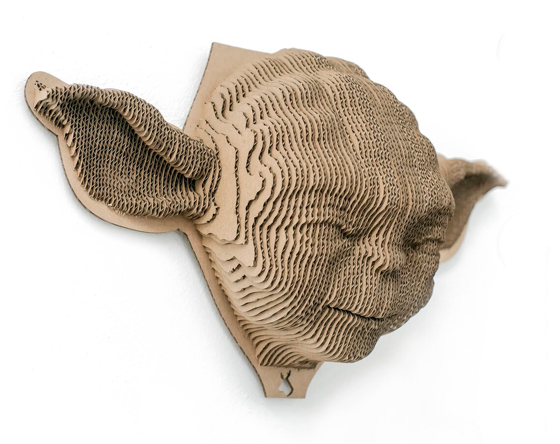 Yoda Mask for Self-assembly Made of Ecological Cardboard. 3D - Etsy