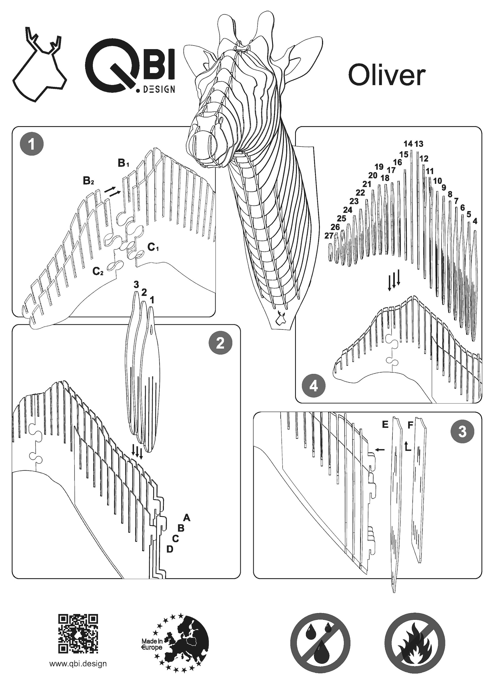 Edward - Rhino Trophy. Animal for Self-assembly Made of Ecological ...