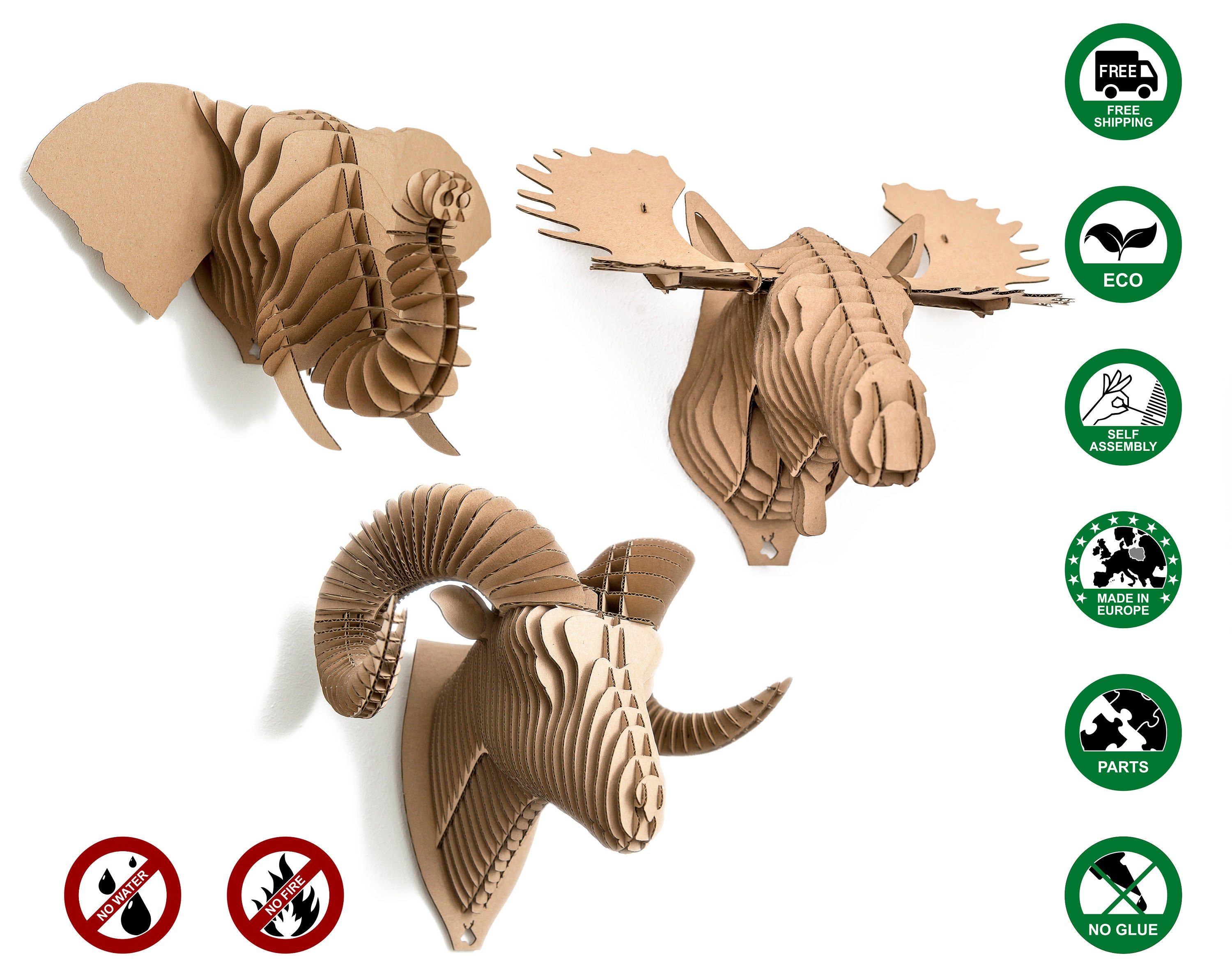 A Set of Any Three Trophies medium Size From Ecological Cardboard ...