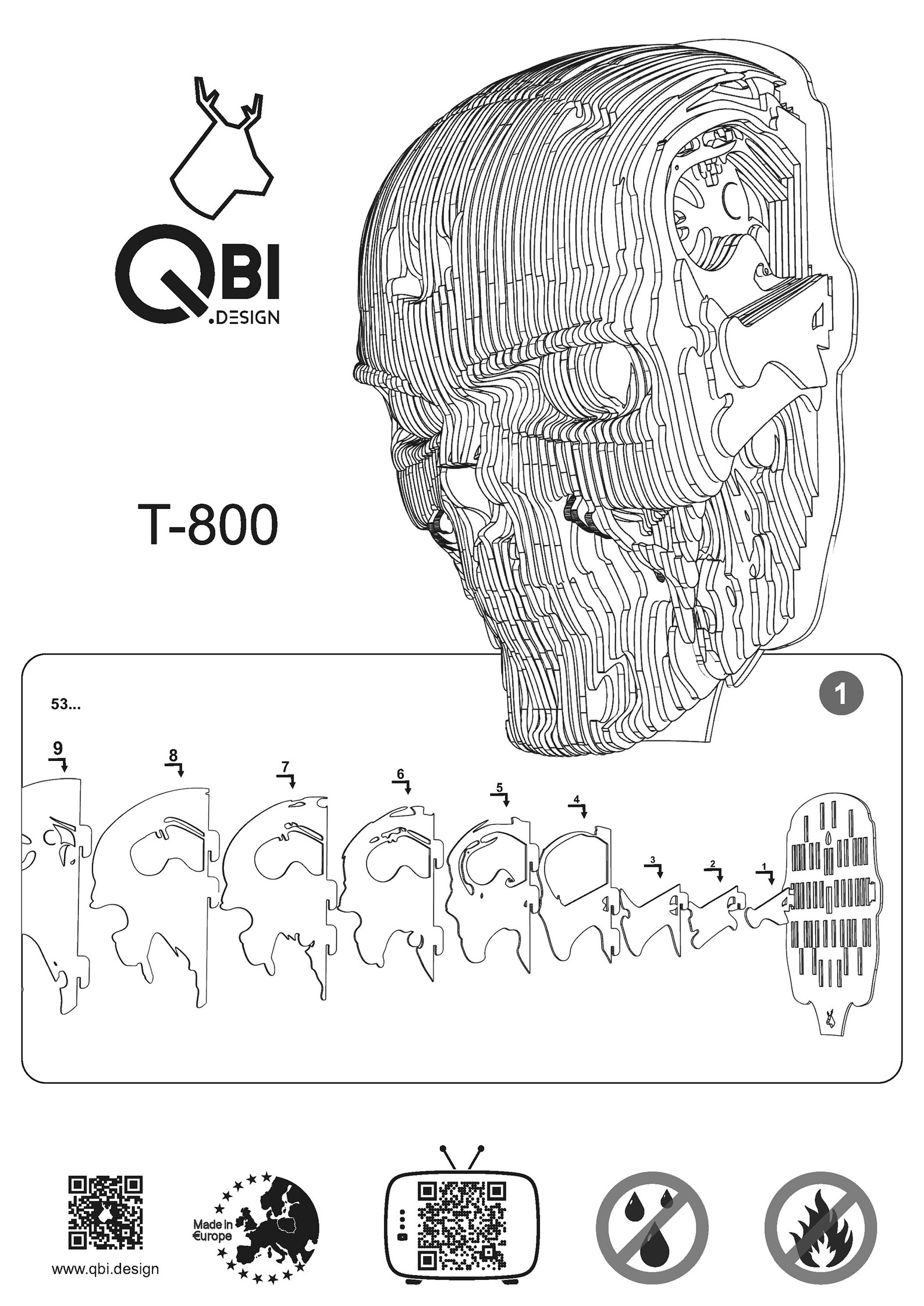 Terminator - Mask for Self-assembly Made of Ecological Cardboard. 3D ...