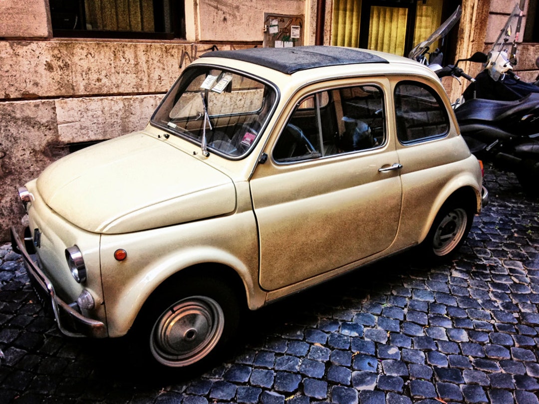 Vintage Fiat in the Streets of Rome, Italy Giclee Photo Canvas ...