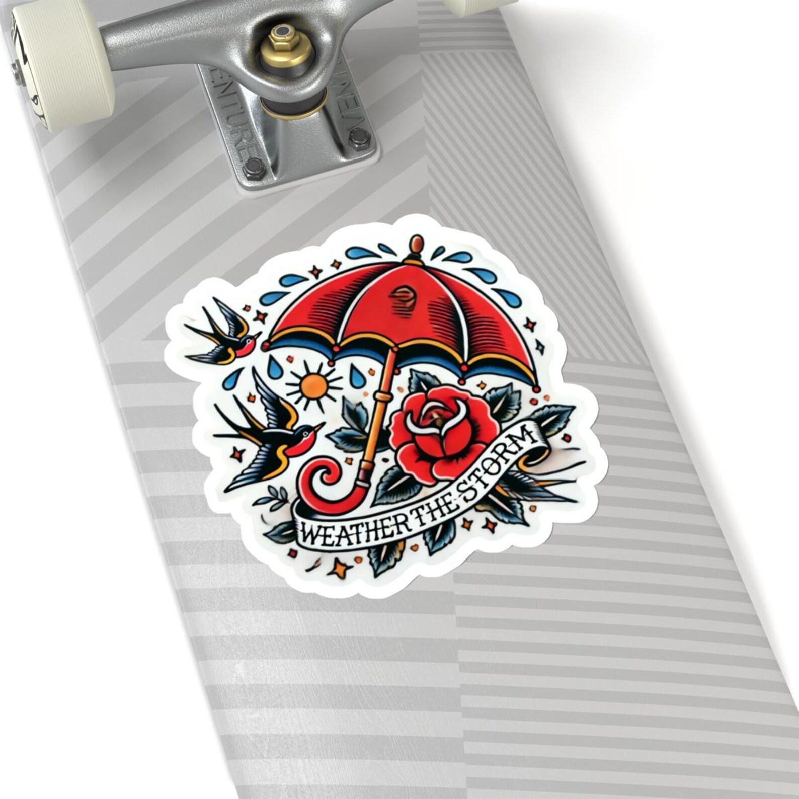 Tattoo Stickers, Traditional Style Sticker, Weather the Storm, Gift for ...