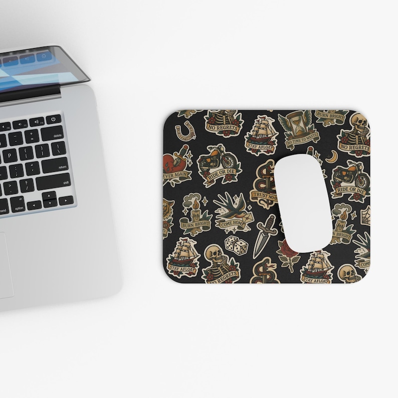 American Traditional Tattoo Art Mouse Pad: Gamer Desk Decor - Etsy