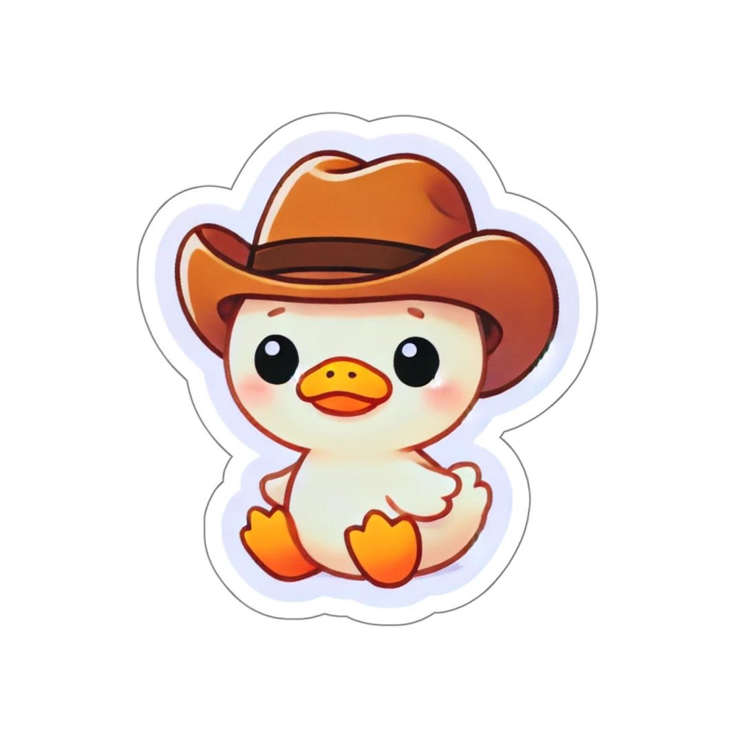 Duckling Cowboy Sticker, Kids Sticker, Laptop Decal, Water Bottle ...