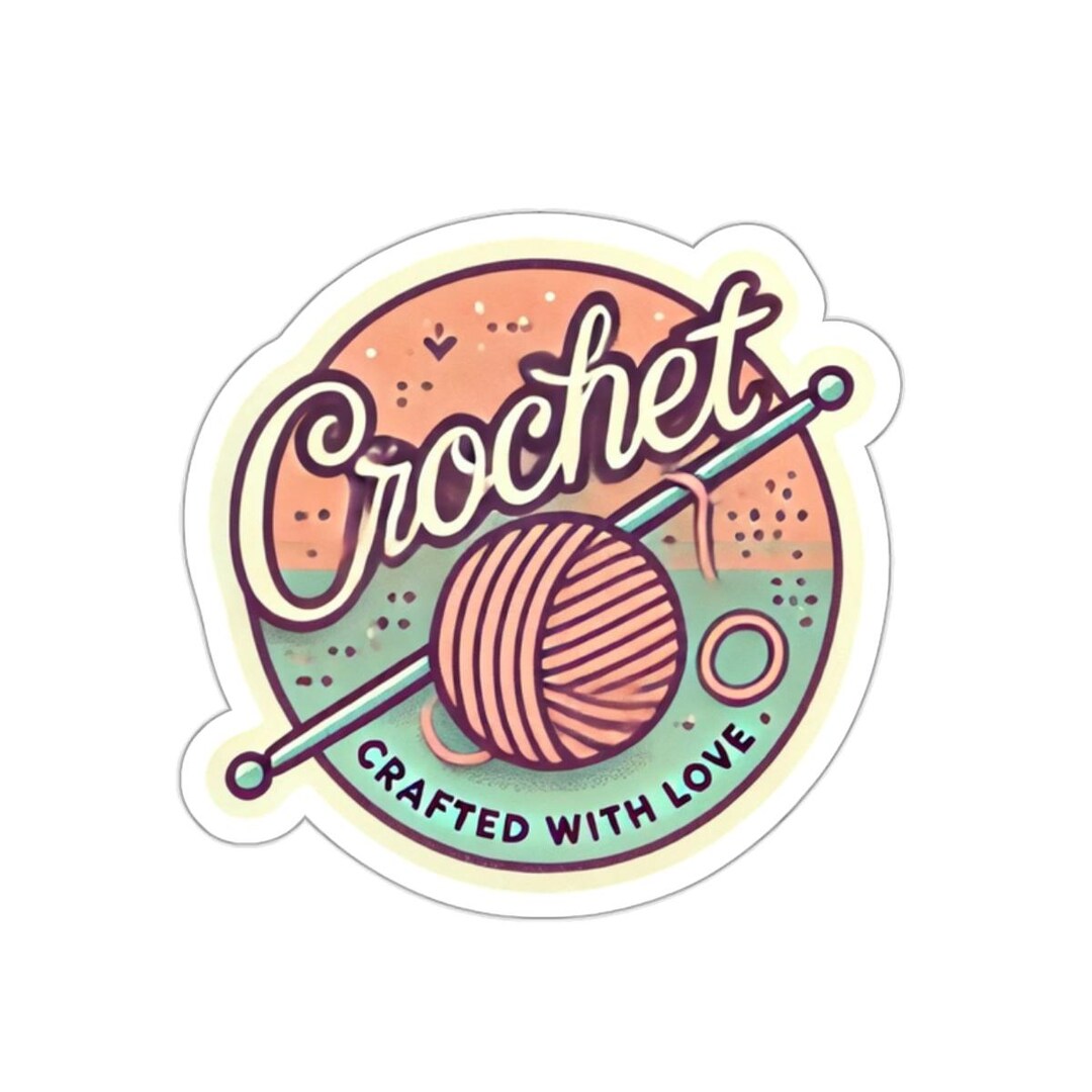 Crochet Stickers, Adorable Crochet Themed Sticker, Scrapbooking Sticker ...