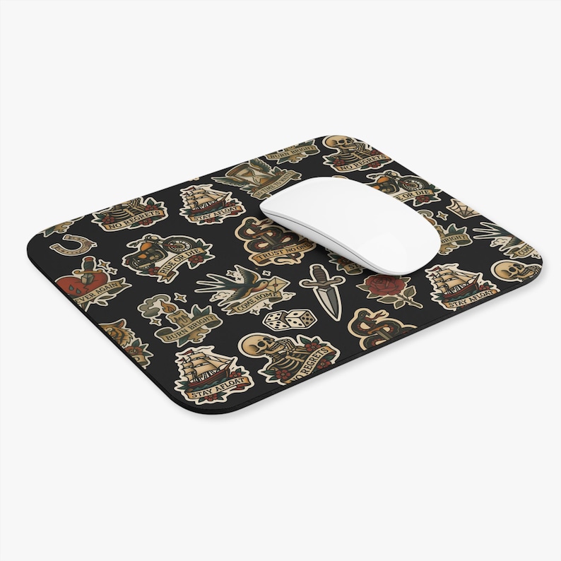 American Traditional Tattoo Art Mouse Pad: Gamer Desk Decor - Etsy