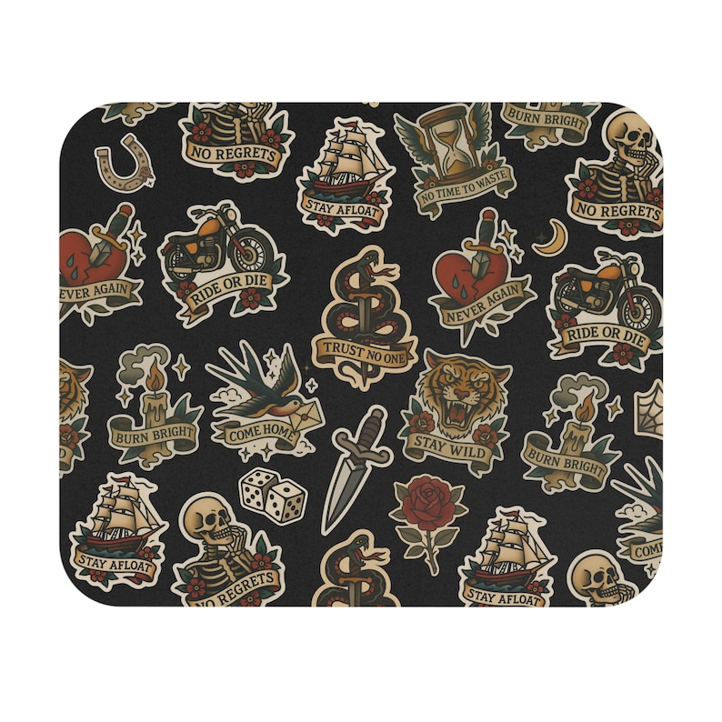 American Traditional Tattoo Art Mouse Pad: Gamer Desk Decor - Etsy