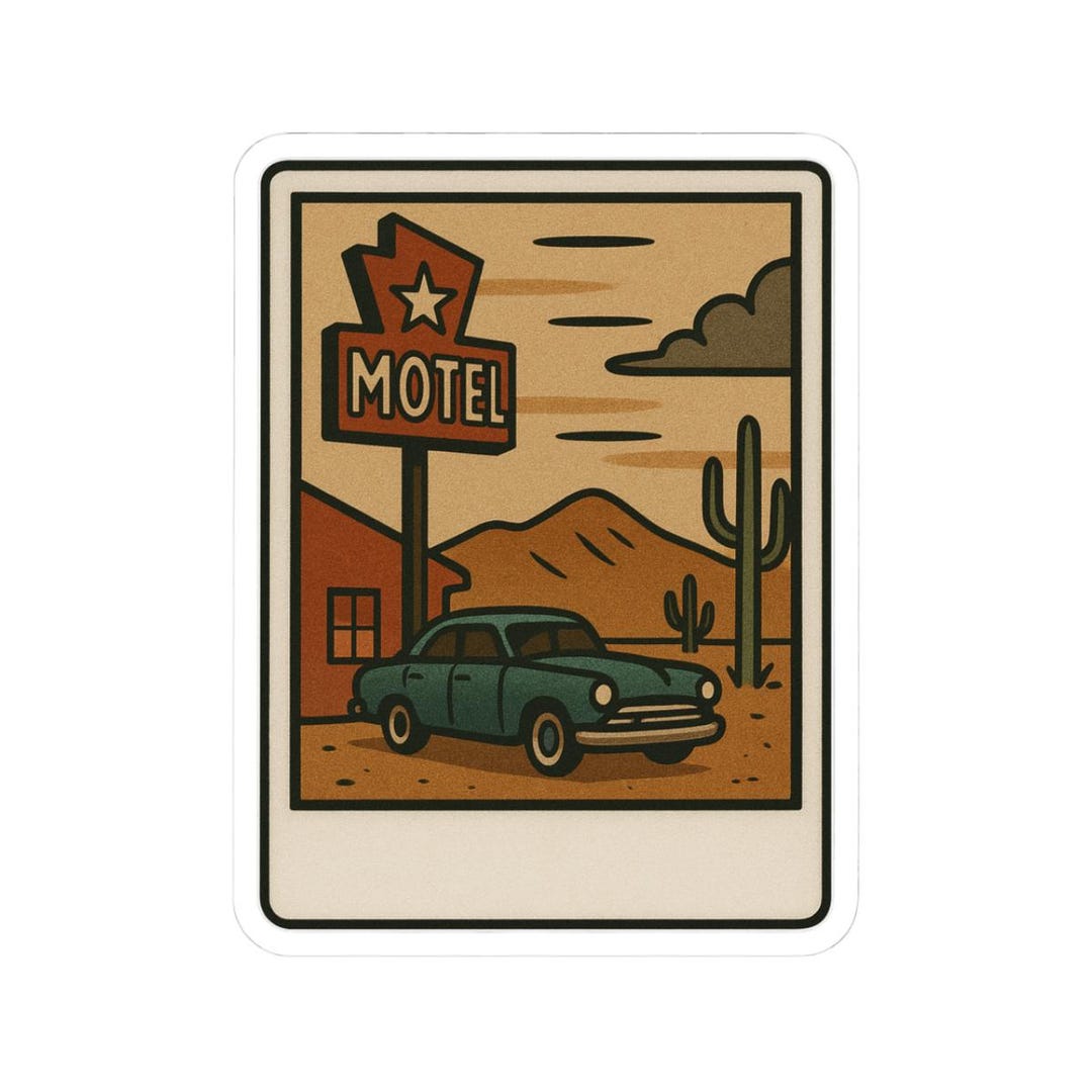 Vintage Motel Sticker Set: Desert Vibes, Classic Car Decals - Etsy