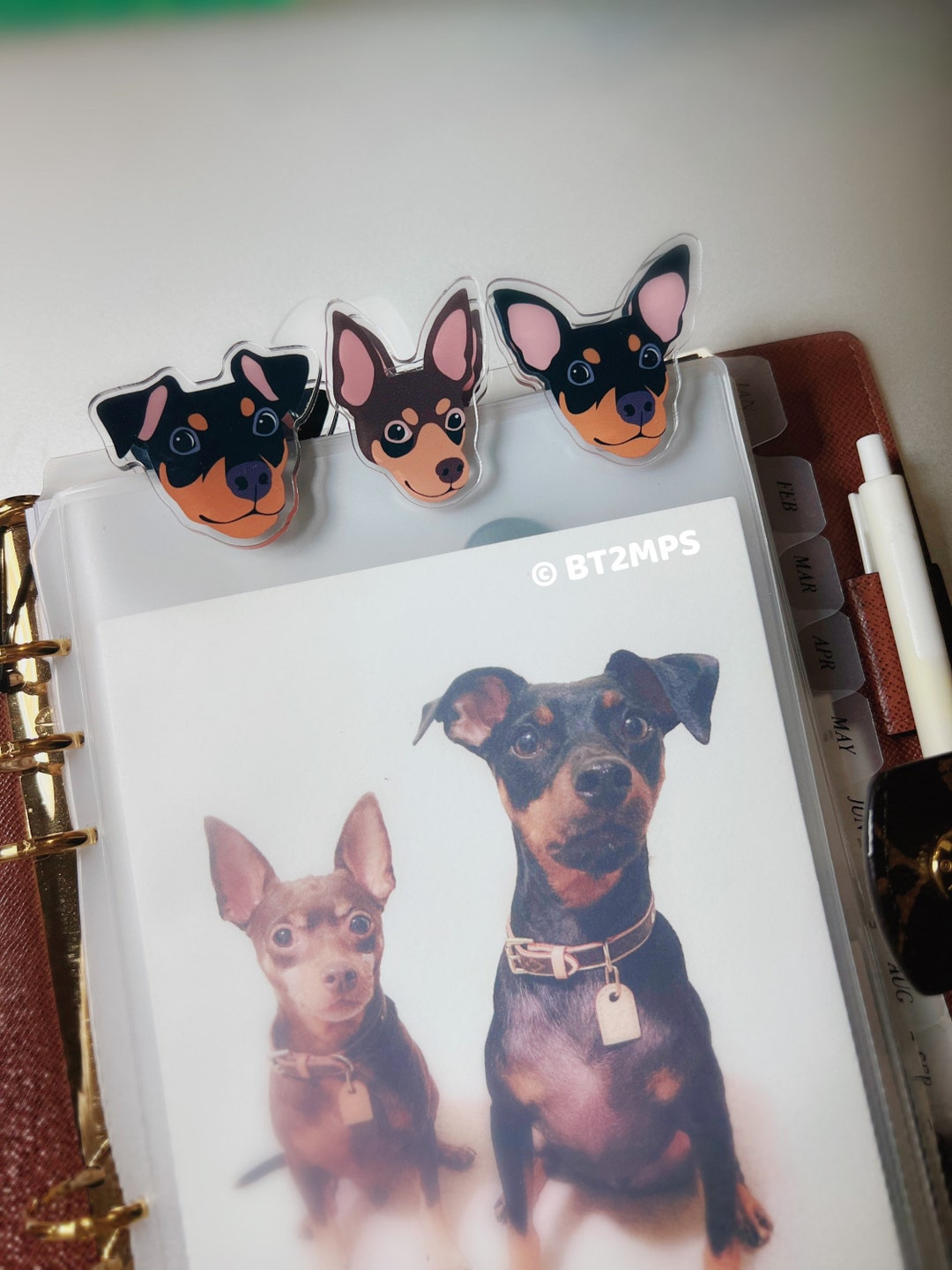 BT2MPS Min Pin Miniature Pinscher Acrylic Clip for Agenda Planner ...