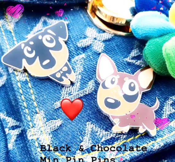 Miniature Pinscher Chocolate Min Pin Dog Hard Enamel Pin | Etsy
