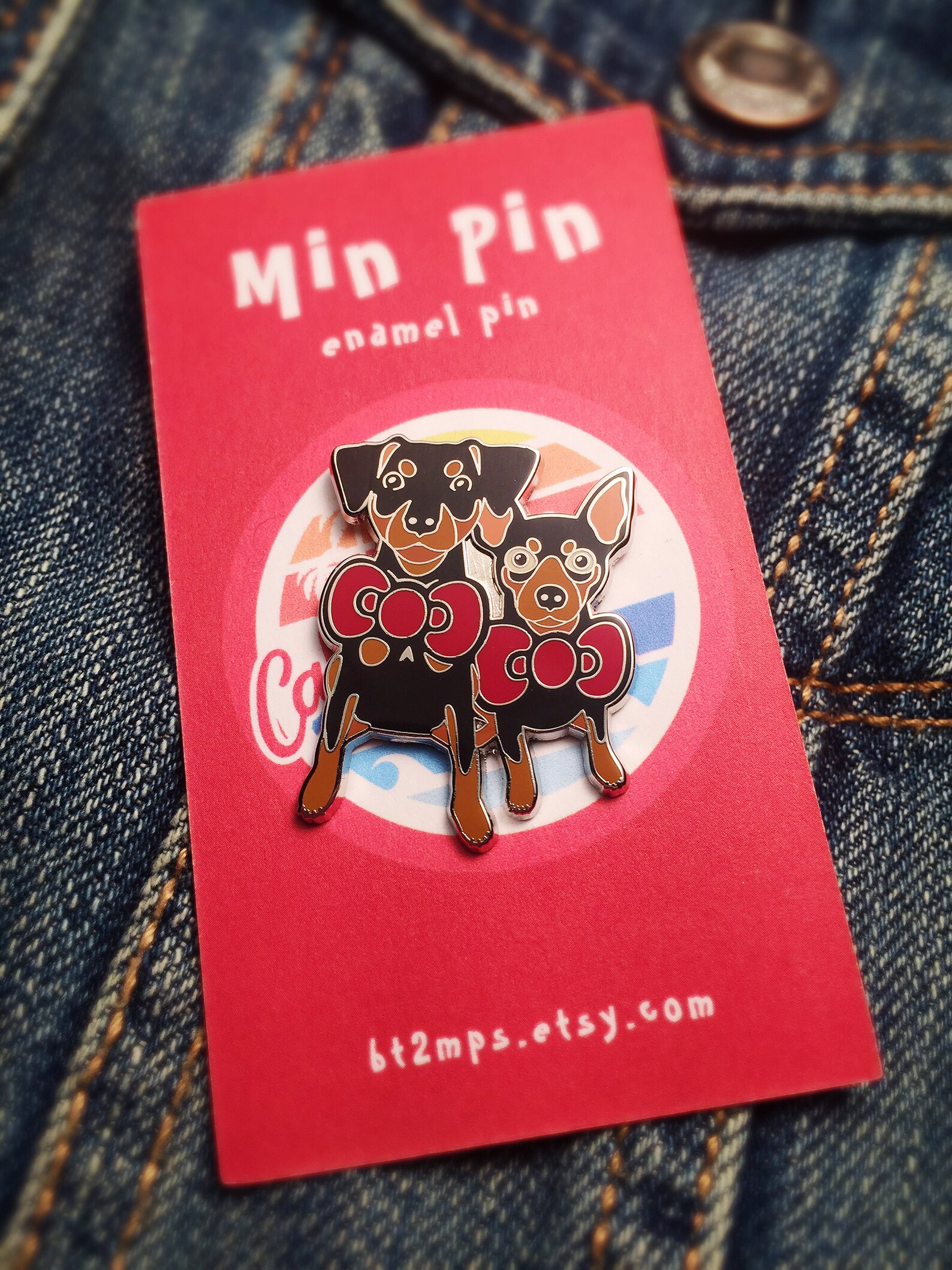 Miniature Pinscher Min Pin Bow Tie Hard Enamel Pin - Etsy