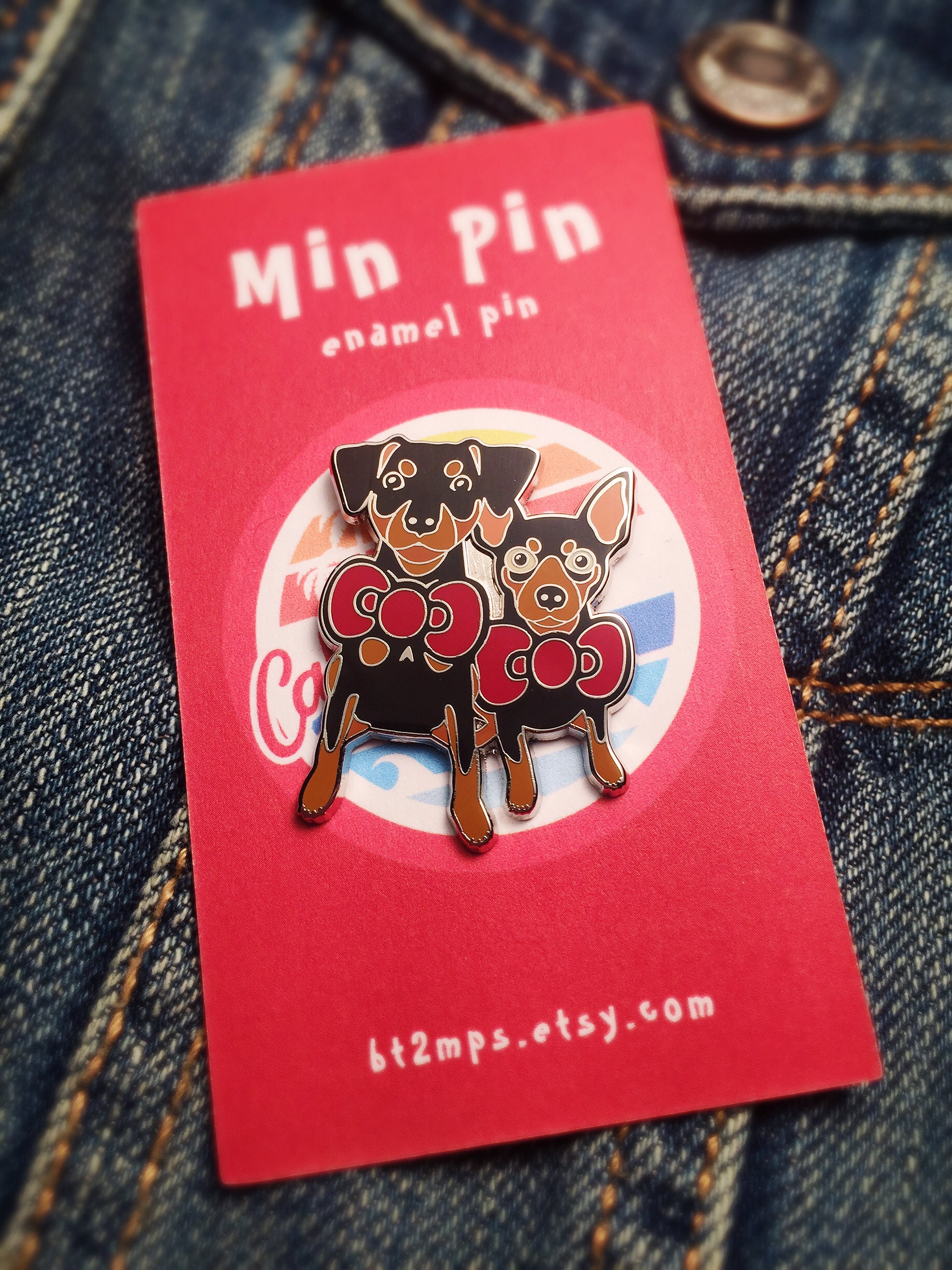 Miniature Pinscher Min Pin Bow Tie Hard Enamel Pin - Etsy