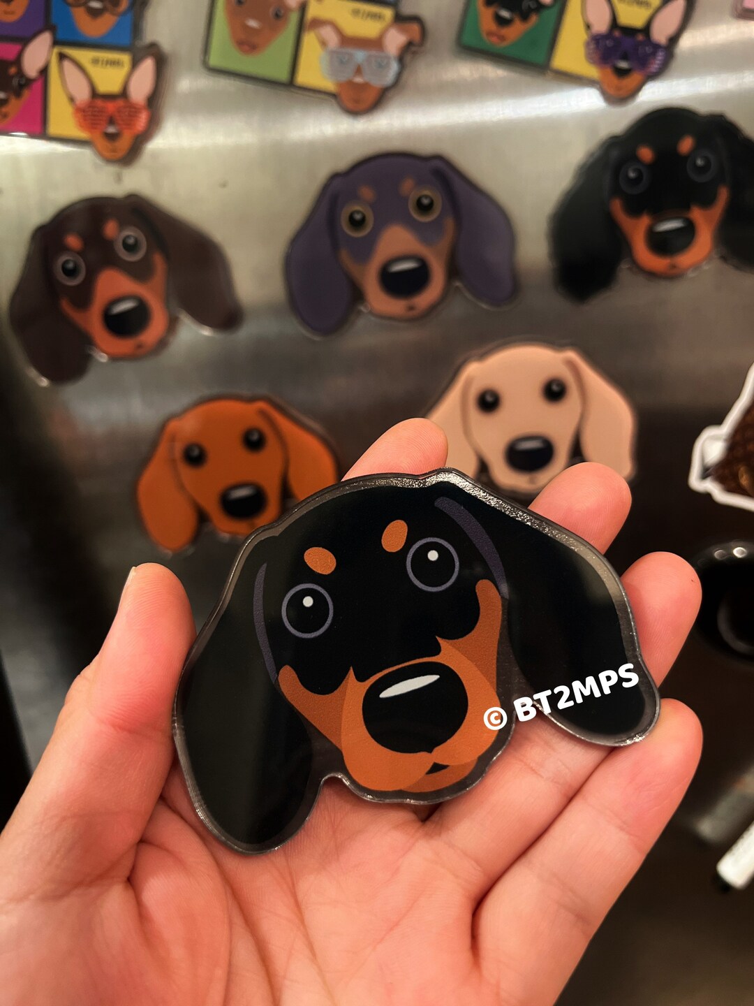 BT2MPS Dachshunds Sausage Dog Weiner Dog Die Cut Thick Acrylic Fridge ...