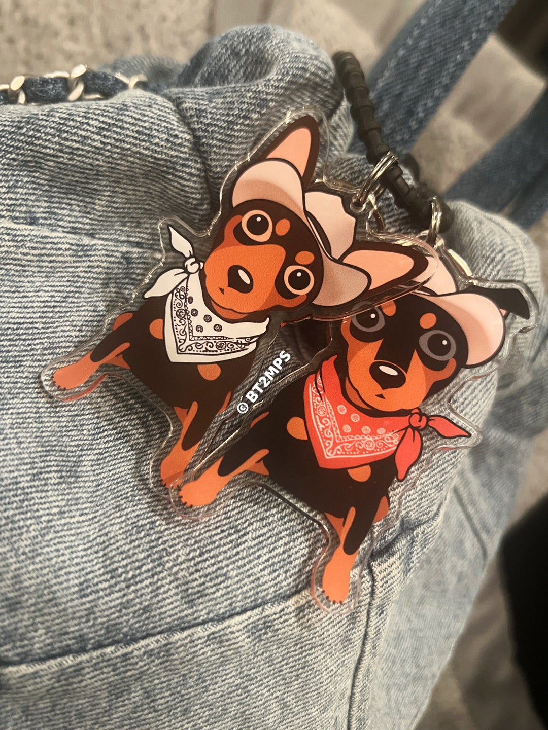 BT2MPS Yeehaw Cowboy Min Pin Miniature Pinscher Dog Key Chain - Etsy