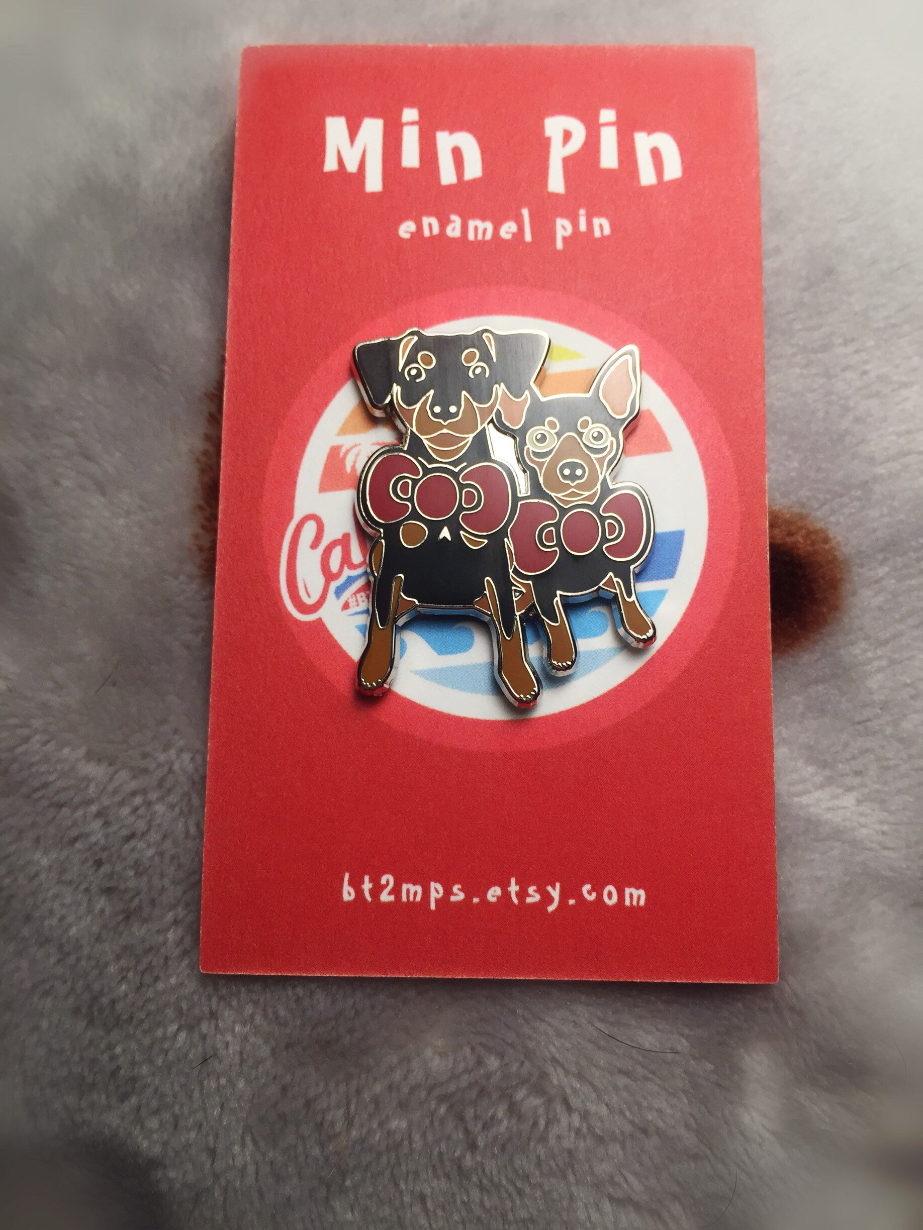 Miniature Pinscher Min Pin Bow Tie Hard Enamel Pin - Etsy