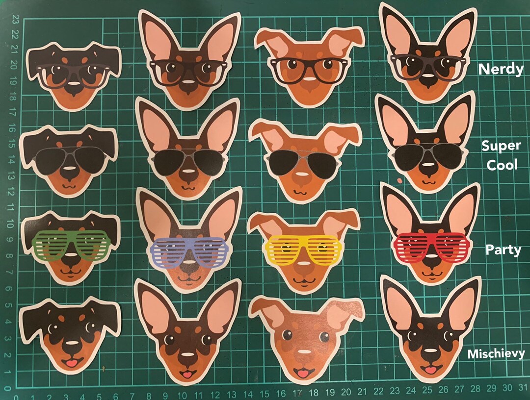 4x Miniature Pinscher Min Pin Sticker Planner Agenda Stickers VW Bus ...