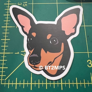 Miniature Pinscher Min Pin Big Head Vinyl Stickers - Etsy