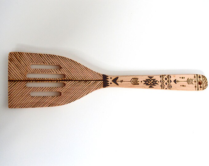 Aztec Inspired Wooden Spoon & Spatula Set Handmade Wood - Etsy