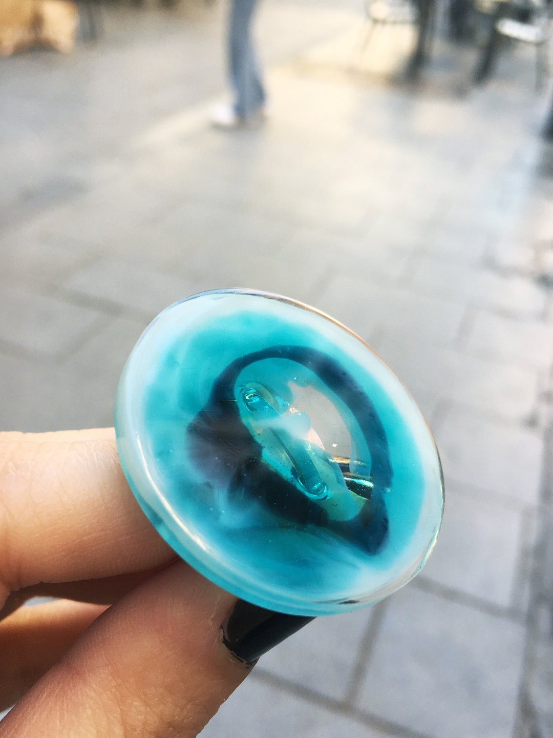 ABSTRACT THINKING Ring. Epoxy Resin Ring. Adjustable Stainless Steel ...