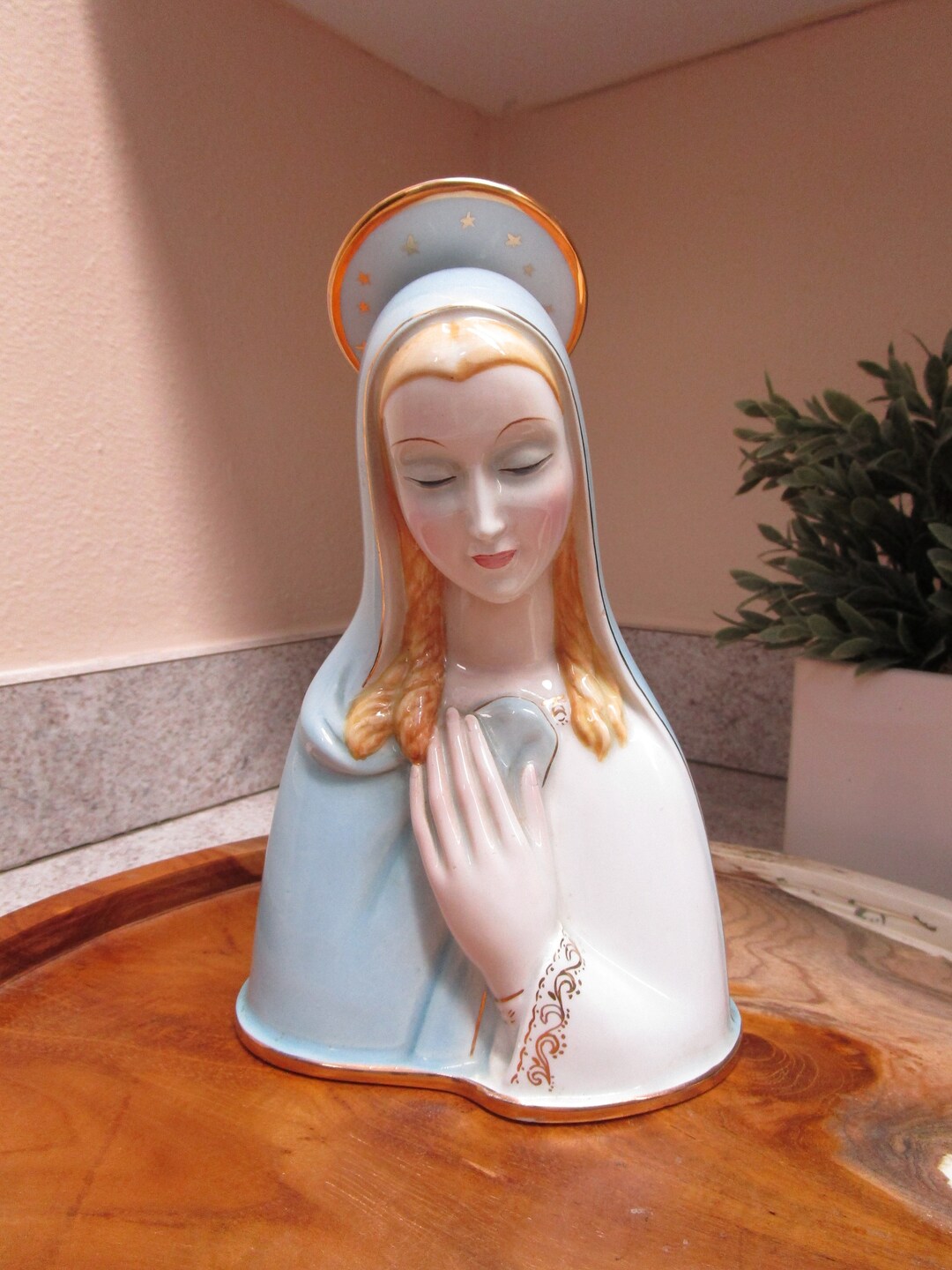 Vintage Giovanni Ronzan Lenci Madonna Figurine Made in Italy / Ronzan ...