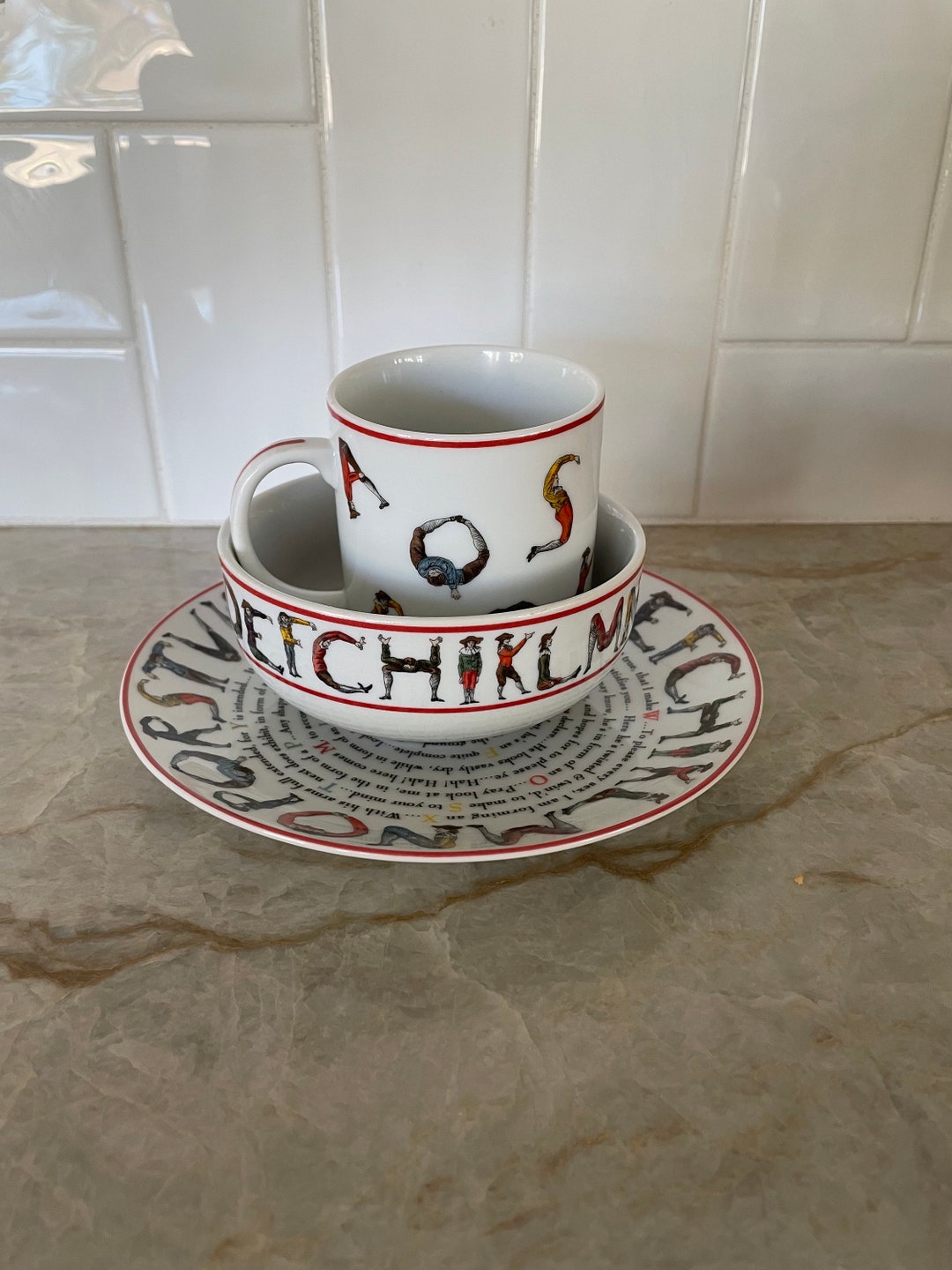 Hotch Potch Alphabet Three Piece Childs Set - Etsy