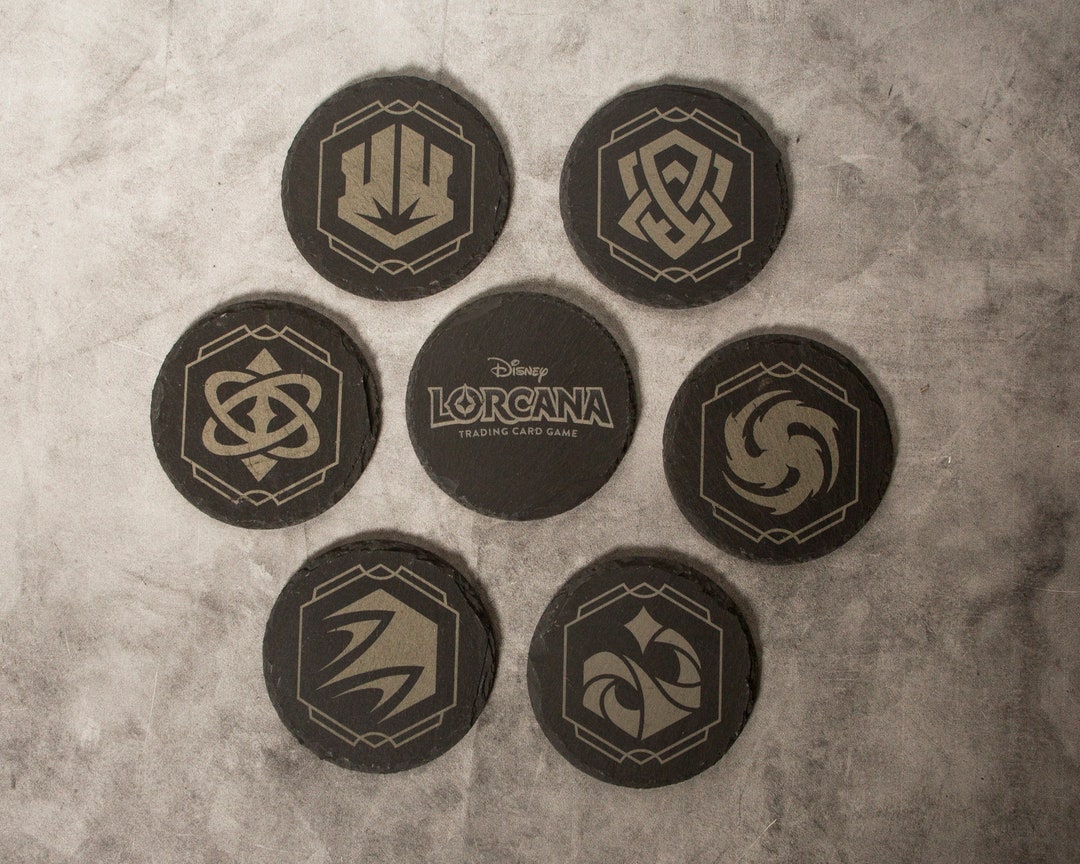 Lorcana Symbol and Ink Slate Coasters - Etsy