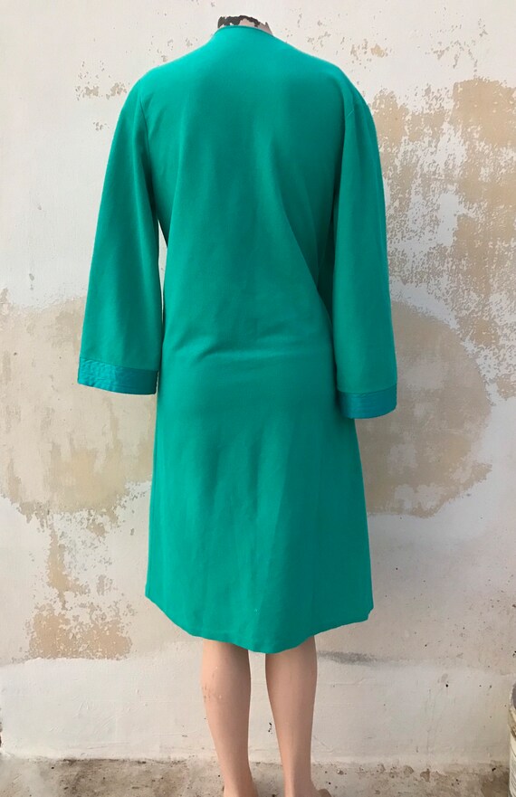 Mint green toweled wrapped home robe 80s vintage with… - Gem