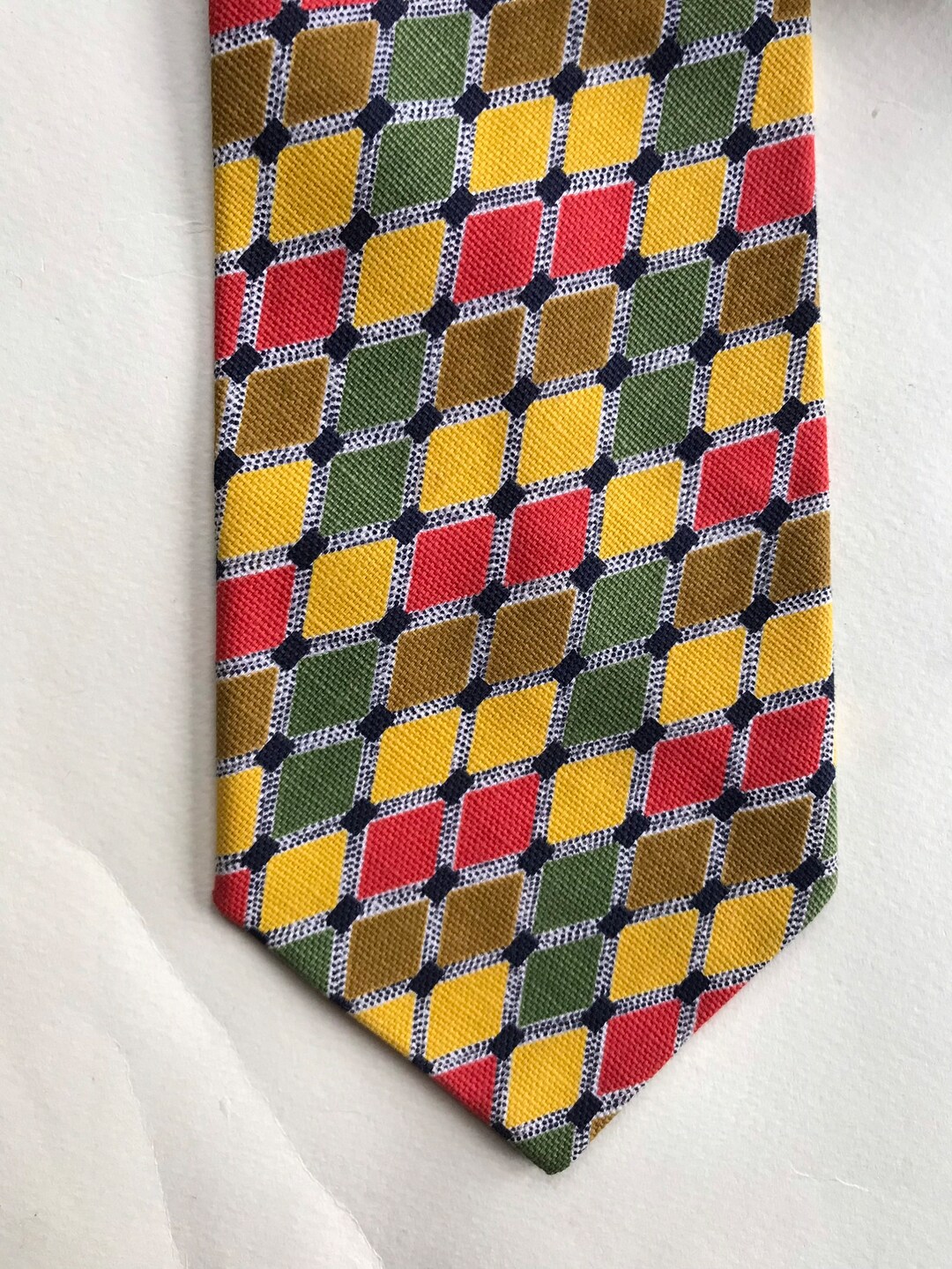 70's Vintage Textured Colorful Wide “bell” Necktie, That Features ...