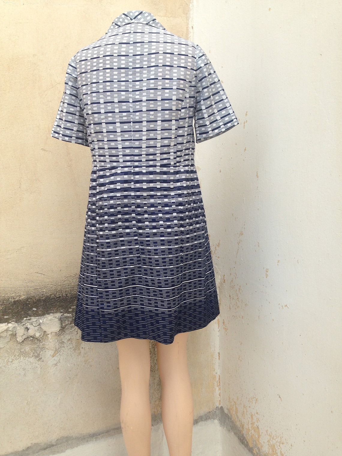 60s beautiful mini go go dress with pleated skirt henley | Etsy