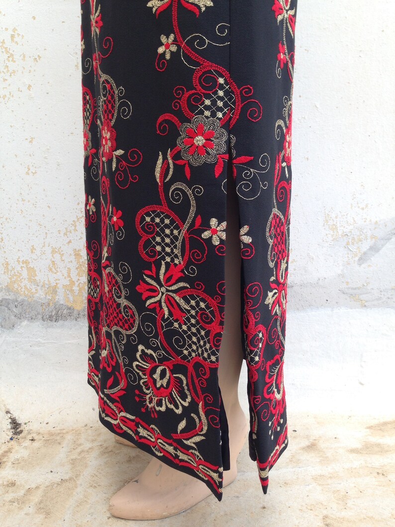 Diolen Loft 60's Impressive and Luxurious Long Black Gown With Side ...