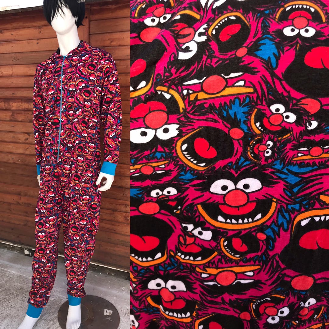 Muppet Show Jumpsuit Pajama for Men, Colorful Hooded Onesie Featuring ...