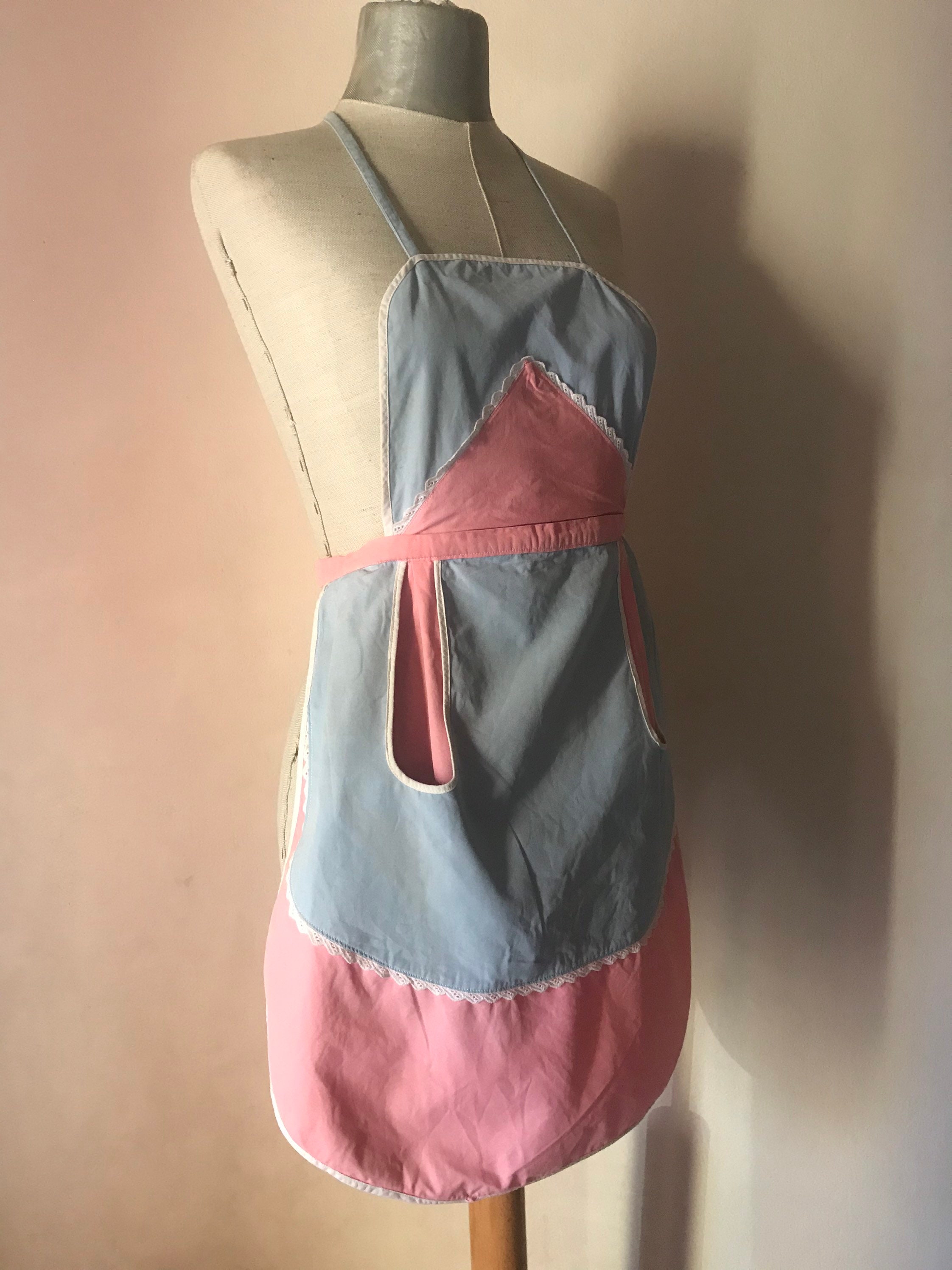 Pin up 50s vintage waist apron made of cotton in powder pink | Etsy